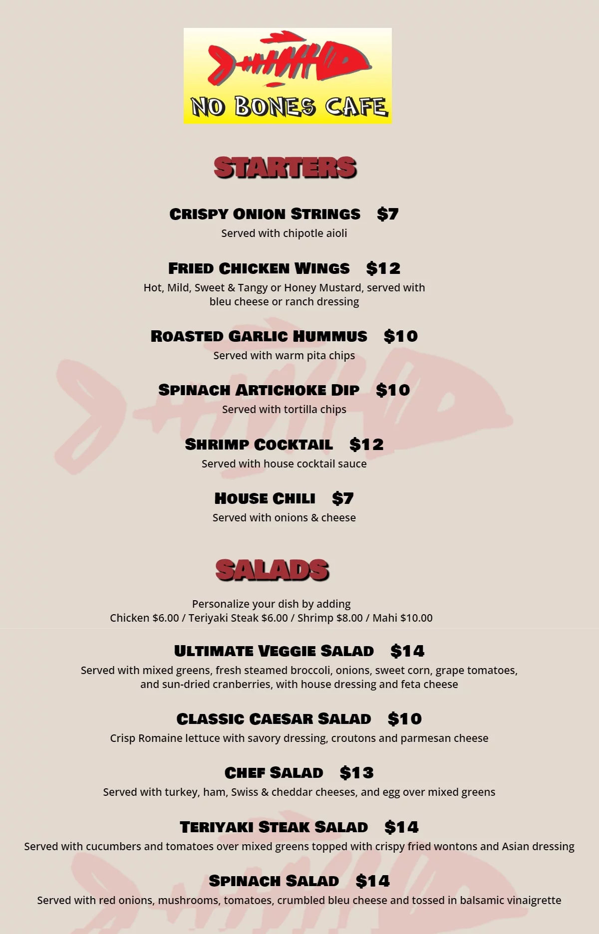 No Bones St Croix menu - 2025 Reviews, Photos, Prices